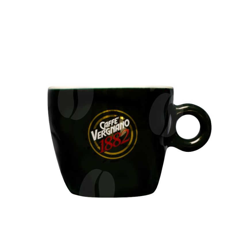 Vergnano Cappuccino kop en schotel zwart (MAT) - Koffiecentrale.nl